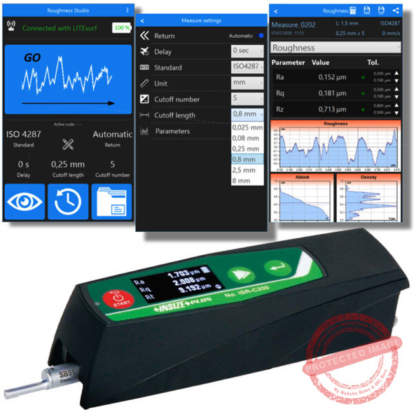 INSIZE ISR-C200 Portable Surface Roughness Tester (Probe stylus radius ...